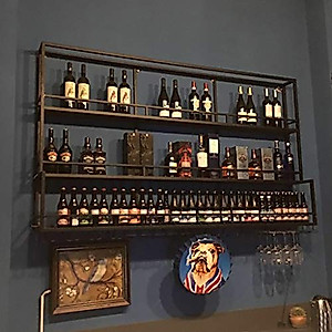 Wine Rack Wrought Iron Vintage Wine Rack Upside Down Wine Rack Creative Shelf Wall-Mounted Wine Rack Goblet Holder Wine Rack Glassware Rack Cup Holder