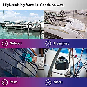 3M Perfect-It Boat Wash, 09035, 1 Quart, Professional Strength Concentrated Formula, Gentle Clean, Safe for Gelcoat, Paint, Fiberglass, Metals, Boats and RVs , Yellow