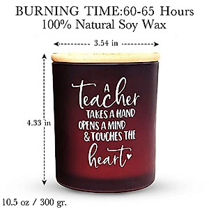 Teacher Gifts, Scented Candles for Teacher-A Teacher Takes a Hand, Opens a Mind & Touches The Heart-Future Teacher Gifts, Teacher Retirement Gifts for Women, Teacher Appreciation Gifts (Vanilla)