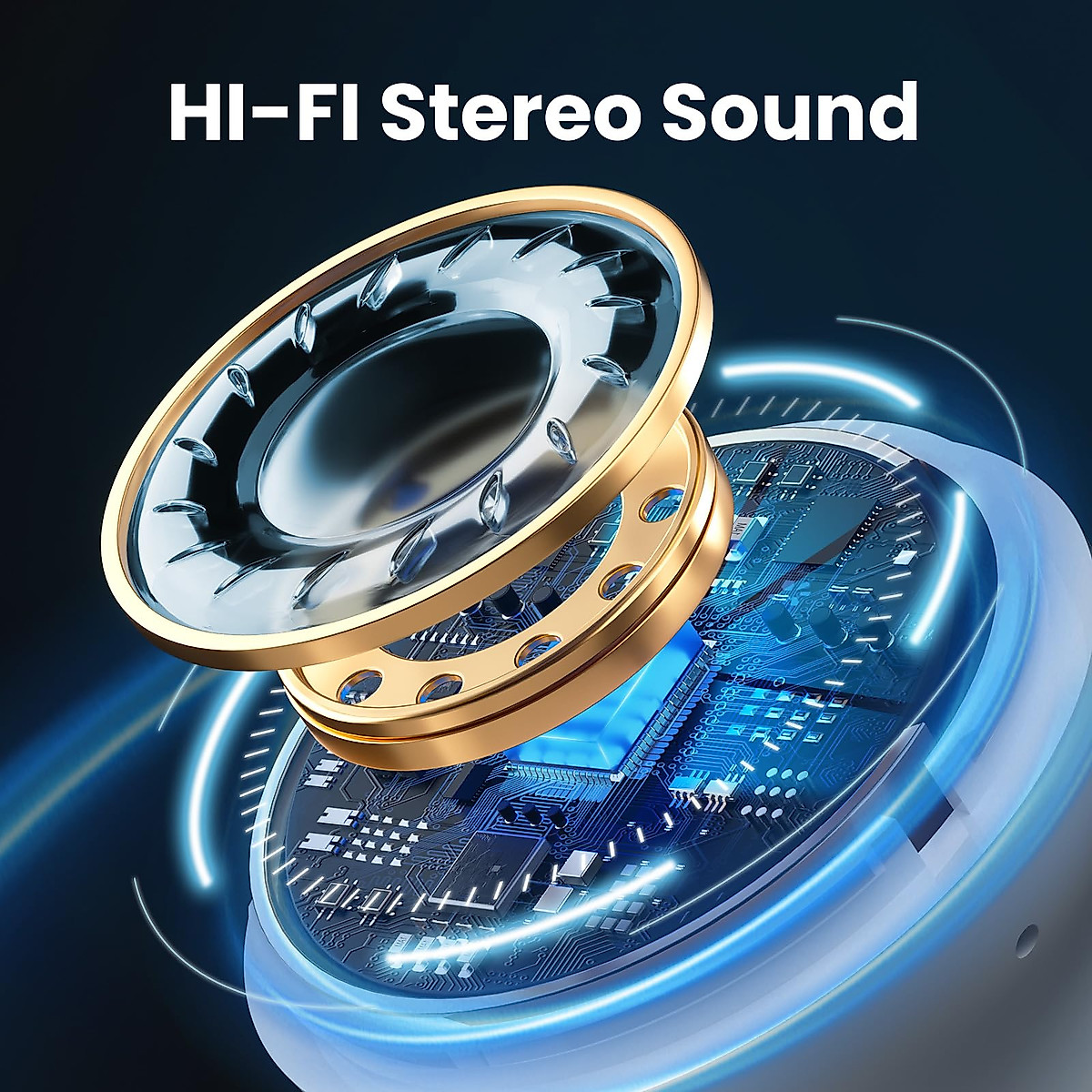 Bluetooth Headphones V5.3 Wireless Earbuds Ear buds with 50Hrs Battery Life Deep Bass Earphones with Wireless Charging Case & LED Power Display Waterproof Microphone Headset for TV Tablet Phone Pink