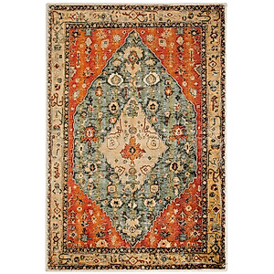 COMSLE Boho Area Rug, 2' x 4' Machine Washable Rugs for Entryway Faux Wool Small Rugs Distressed Throw Rug Non-Slip Floor Carpet for Indoor Bedroom Kitchen Living Room