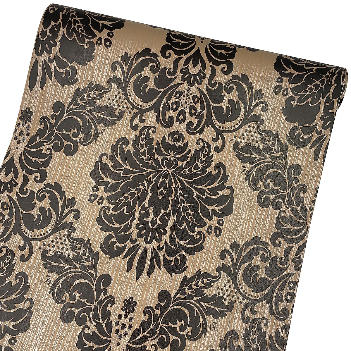 Yifely SimpleLife4U Black Damask Self-Adhesive Shelf Drawer Liner PVC Tabletop Protect Paper 45x300cm