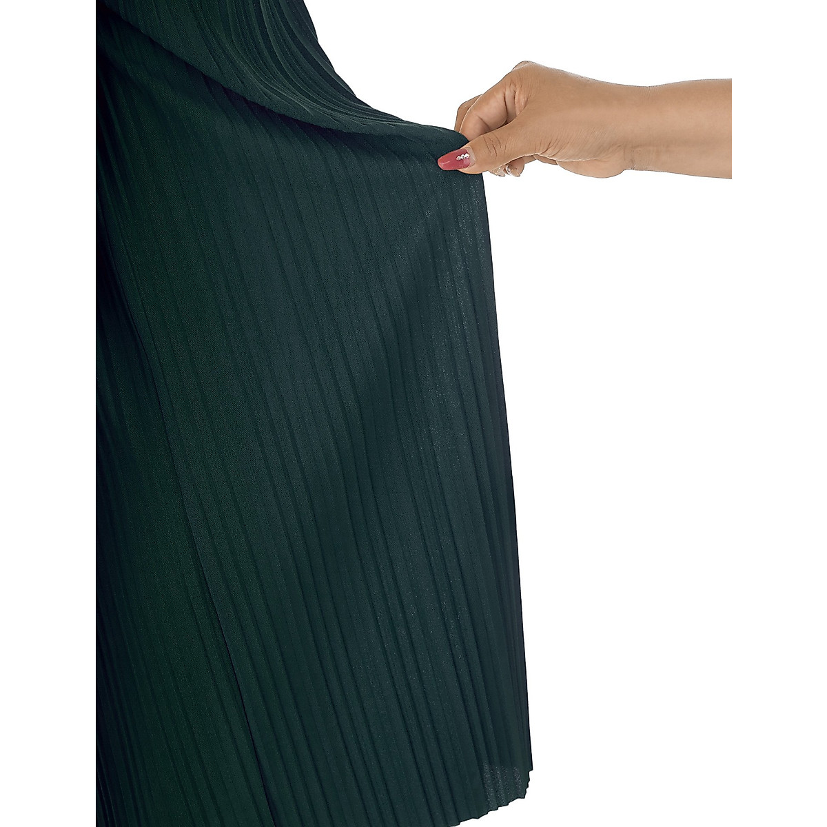 MBJ WB1794 Womens Pleated Wide Leg Pants with Elastic Waist Band-Made in USA L Green