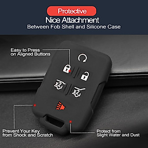 INFIPAR 2pcs Compatible with Chevy Chevrolet Suburban Silverado Tahoe Traverse Avalanche Captiva Sport Equinox GMC Yukon XL Sierra 1500 2500 3500 HD Terrain Acadia Key FOB Cover Case Protector Holder