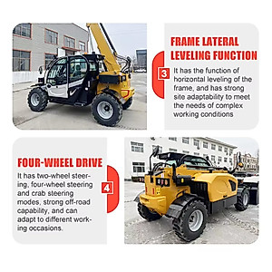 4000Lbs Telescopic Load Handler Forklift Telescoping Jib Boom Truck Crane Exceptional Load Handling Telescopic Forklift with High Lifting Capacity
