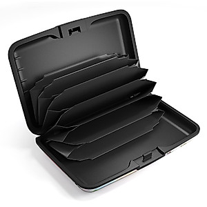 Hsxnam Credit Card Holder for Women, Small RFID Metal Credit Cards Wallets Cute Business Card Holder Pocket ID Case, Pink Flowers