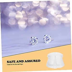 TEHAUX 100pcs Earplugs DIY Earrings Earring Accessories Handmade Earrings Clear Clutch Bag Dangle Earrings Soft Earring Backs Earrings Making Accessories DIY Earring Plugs Hamburger Nut