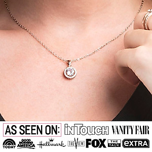 Cate & Chloe Blake 18k White Gold Plated Pendant Necklace | Halo Silver Necklaces with Round Cut Cubic Zirconia, Womens Silver Jewelry, Hypoallergenic, GIft for Her