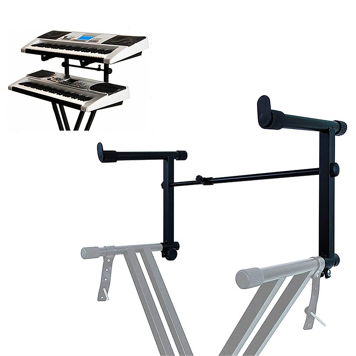 WEEGEEKS Universal Second Tier Stand for Electronic Piano Keyboard Stand Rack Holder Adjustable Height and Width Music Instrument Accessories