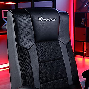 X Rocker Sphynx Pedestal Gaming Chair, with Headrest Mounted Speakers, 2.1 Wireless, Backrest Subwoofer, Padded Armrest, 5111501, 30.9" x 20.5" x 40", Black