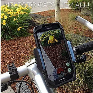 Bike & Motorcycle Phone Mount - for iPhone 14 Pro (13, 12, SE, Plus/Max), Galaxy s22 or Any Cell Phone - Universal Handlebar Holder for ATV, Bicycle & Motorbike. +100 to Safeness & Comfort