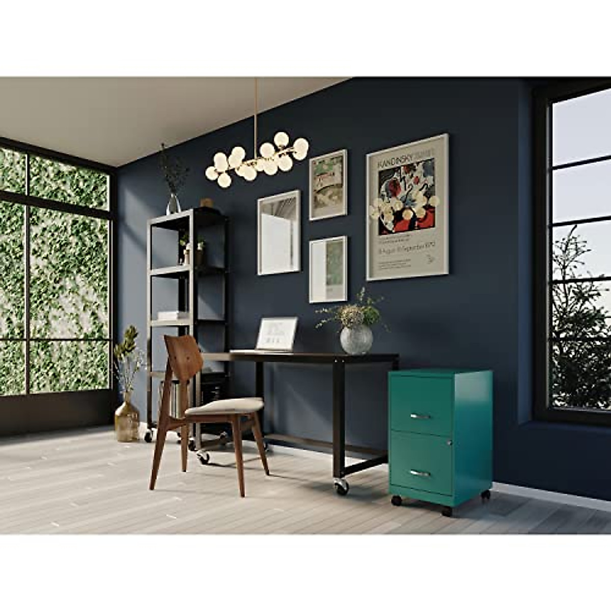 Lorell LYS SOHO File/File Mobile Cabinet, Teal