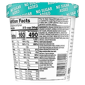 So Delicious Dairy Free Coconut Milk Frozen Dessert, Vanilla Bean, No Sugar Added, Vegan, Non-GMO Project Verified, 1 Pint