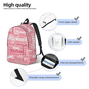 sewbuapo Custom Backpack with Name, Personalized Nmae School Backpack for Boys Girls, Customized 17Inch Student Bookbag with Lunch Bag Pencil Case for Travel, Work and School
