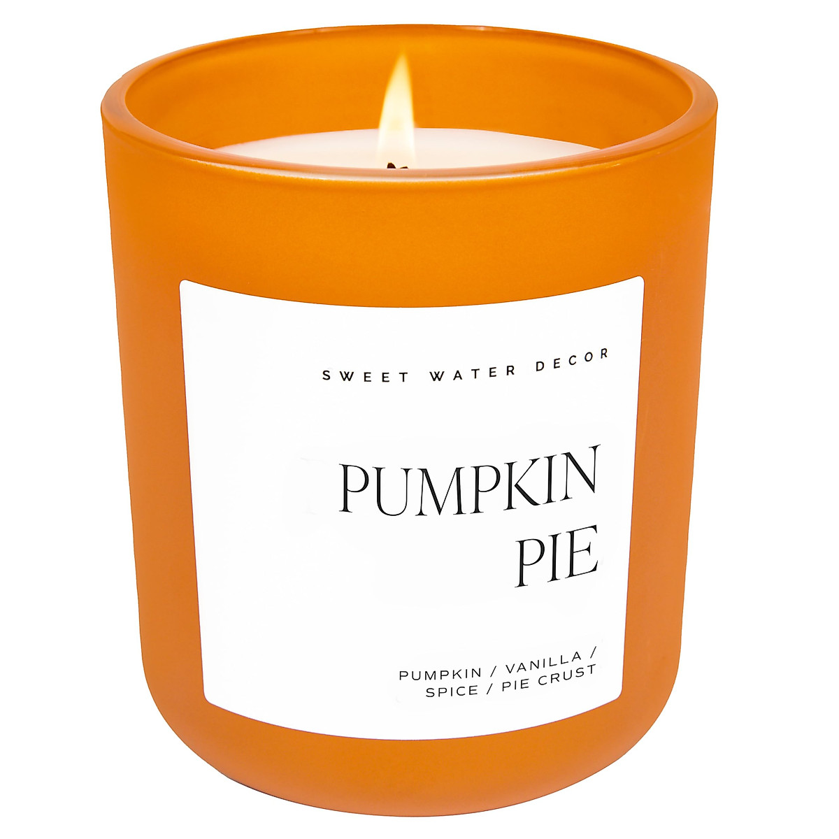 Sweet Water Decor Pumpkin Spice Candle - Soy Candle Wax with 70 Hour Burn Time - Soy Candles Non Toxic with Pumpkin Vanilla Spice & Pie Crust Scent - 100% Cotton Wick Pumpkin Candle - 15oz