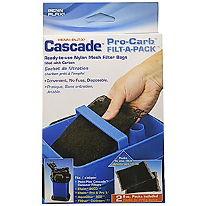 Penn-Plax Cascade Pro-C Aquarium Canister Filter Media Bags – 8 Oz – 2-Pack