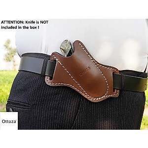 Ottoza Leather Knife Sheath for Belt Cross Draw Knife Sheath Leather Pocket Knife Sheath Leather Folding Knife Sheath 5 inch Knife Sheath Pocket Knife Holster Pocket Knife Holder TOP Grain Leather 71