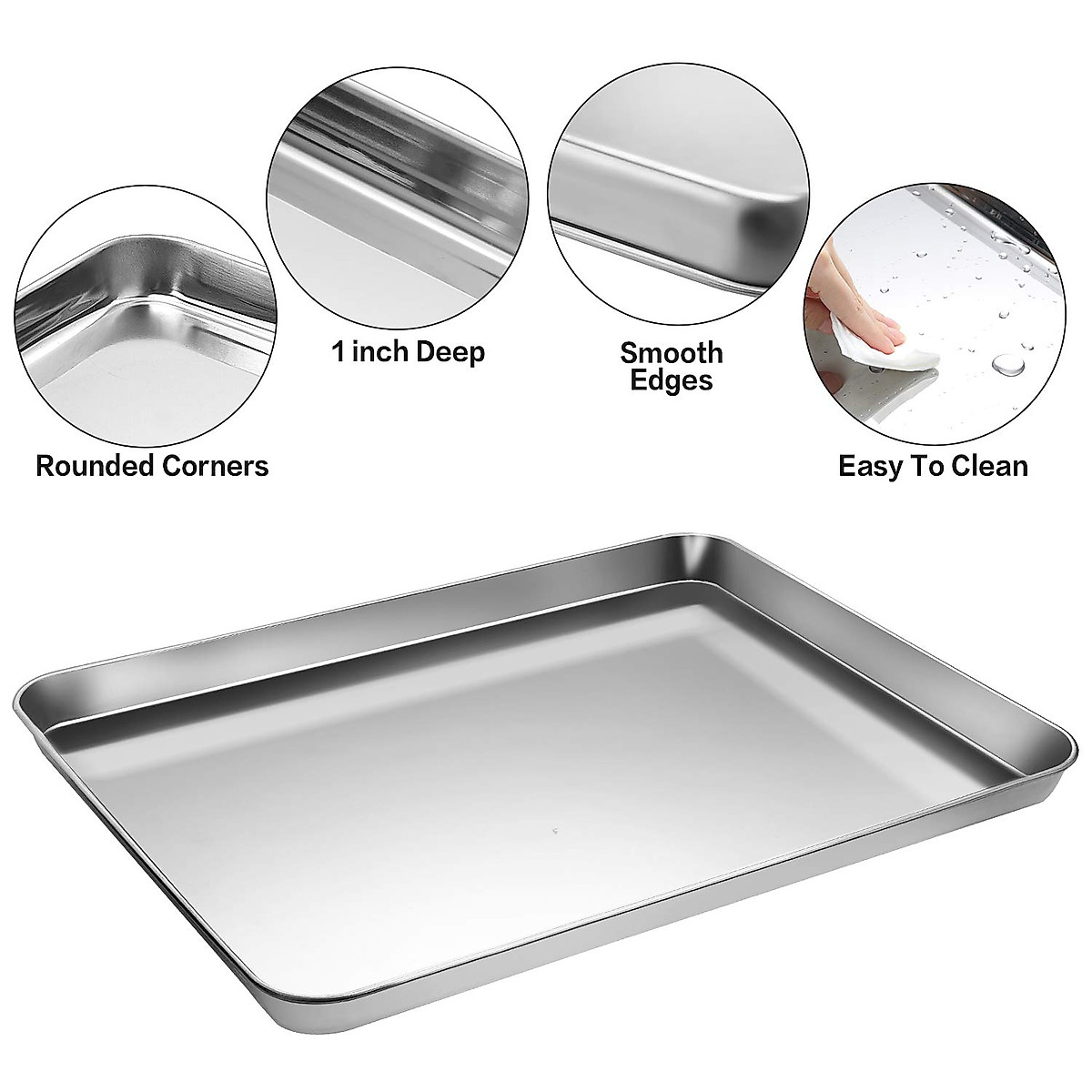 KOMUEE 9-Piece Baking Sheet, Cooling Rack with Silicone Mat Set (3 Pans + 3 Racks + 3 Mats), Stainless Steel Cookie Sheet with Cooling Rack and Baking Mat, Non Toxic & Easy Clean