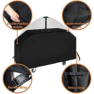 i COVER 36 inch Griddle Cover for Blackstone, 600D Heavy Duty Waterproof Canvas Flat Top Gas Grill Cover for Blackstone 36" Griddle Cooking Station 1554 1825 for Camp Chef 600 with Support Pole