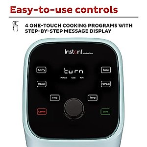 Instant 4-in-1, 2-QT Mini Air Fryer Oven Combo, From the Makers of Instant with Customizable Smart Cooking Programs, Nonstick and Dishwasher-Safe Basket, App with over 100 Recipes, Aqua