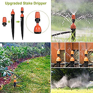 Drip Irrigation Kit, Aiglam Garden Watering System Garden Irrigation System 1/4" Blank Distribution Tubing Adjustable Automatic Drip Irrigation Kits for Greenhouse, Flower Bed, Patio Plants (130FT)
