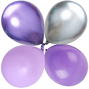 Purple Balloon Garland kit Macaron Purple Silver Balloon Arch Butterfly Stickers Confetti Latex Balloons Arch for Bridal Shower Baby Shower Wedding Birthday Party Decorations for Girls and Women