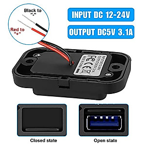 2PCS 12V USB Outlet, Dual Quick Charge 3.0 12V Socket USB Charger & PD Type-C (USB C), 12V 24V USB Charger Waterproof Power Socket Adapter Car Charger Adapter for RV Marine Motorcycle Truck Golf Cart
