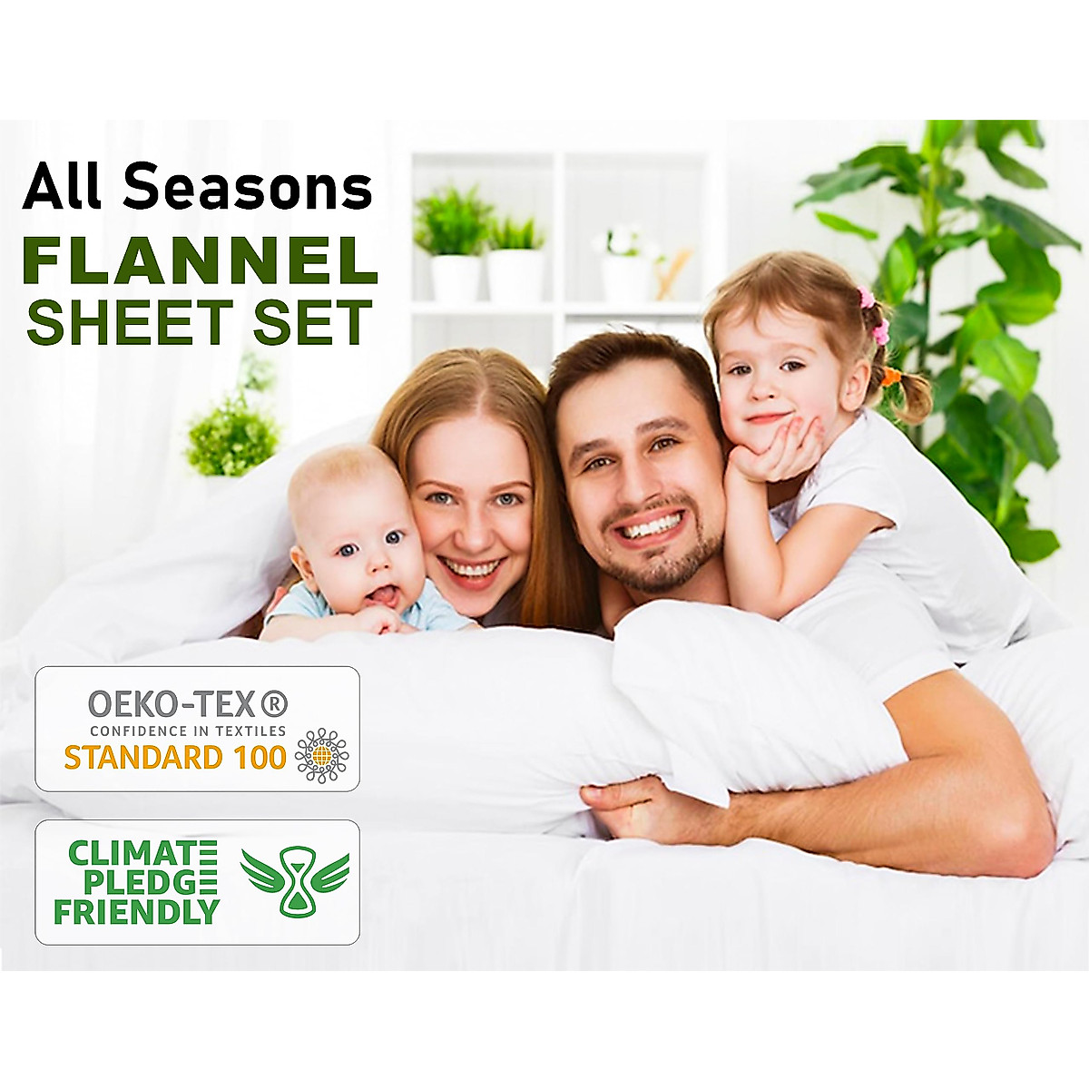 RUVANTI Flannel Sheets Full Size - 100% Cotton Brushed Flannel Bed Sheet Sets - Deep Pockets 16 Inches (fits up to 18") - All Seasons Breathable & Super Soft - Warm & Cozy - 4 Pcs - Aura
