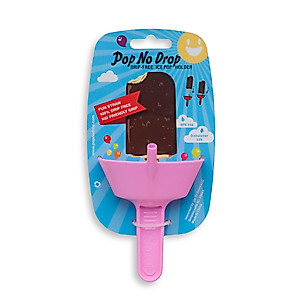 THE ORIGINAL Pop No Drop Popsicle Holder - Mess-Free Frozen Treats Holder with Straw - Drip Free, BPA Free & Dishwasher Safe - No Drip Ice Pop Popsicle Holders for Kids and Adults - PINK w/Header