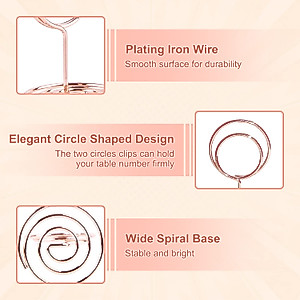 MLURCU Table Number Holders 24PCS Mini Place Card Holders 2 Inch Short Wire Picture Holders Table Number Stands for Wedding Reception Graduation Party Restaurant Photo Menu Memo Holder（Rose Gold）