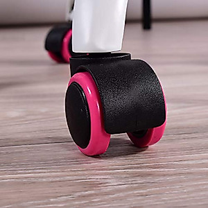 FurnitureR Writing Task Chair for Teens Boys Girls 360 Rolling Wheels Fabric Soft Pad Seat Breathable Backrest, Height Adjustable Liftup 29.5"-34.3",Rose/Pink (Pink)