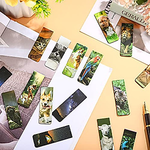 60 Pieces Cool Kids Magnetic Bookmarks Set for Kids Cute Animal Book Marks Space Galaxy Magnetic Bookmarks Cute Cat Bookmarks Cute Dog Bookmarks for Book Lovers Book Club Classroom Gifts for Students