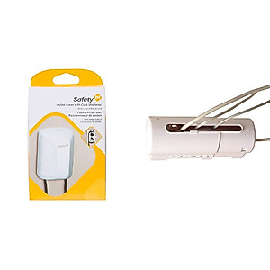 Safety 1st Outlet Cover with Cord Shortener for Baby Proofing with Safety 1st Power Strip Cover for Baby Proofing