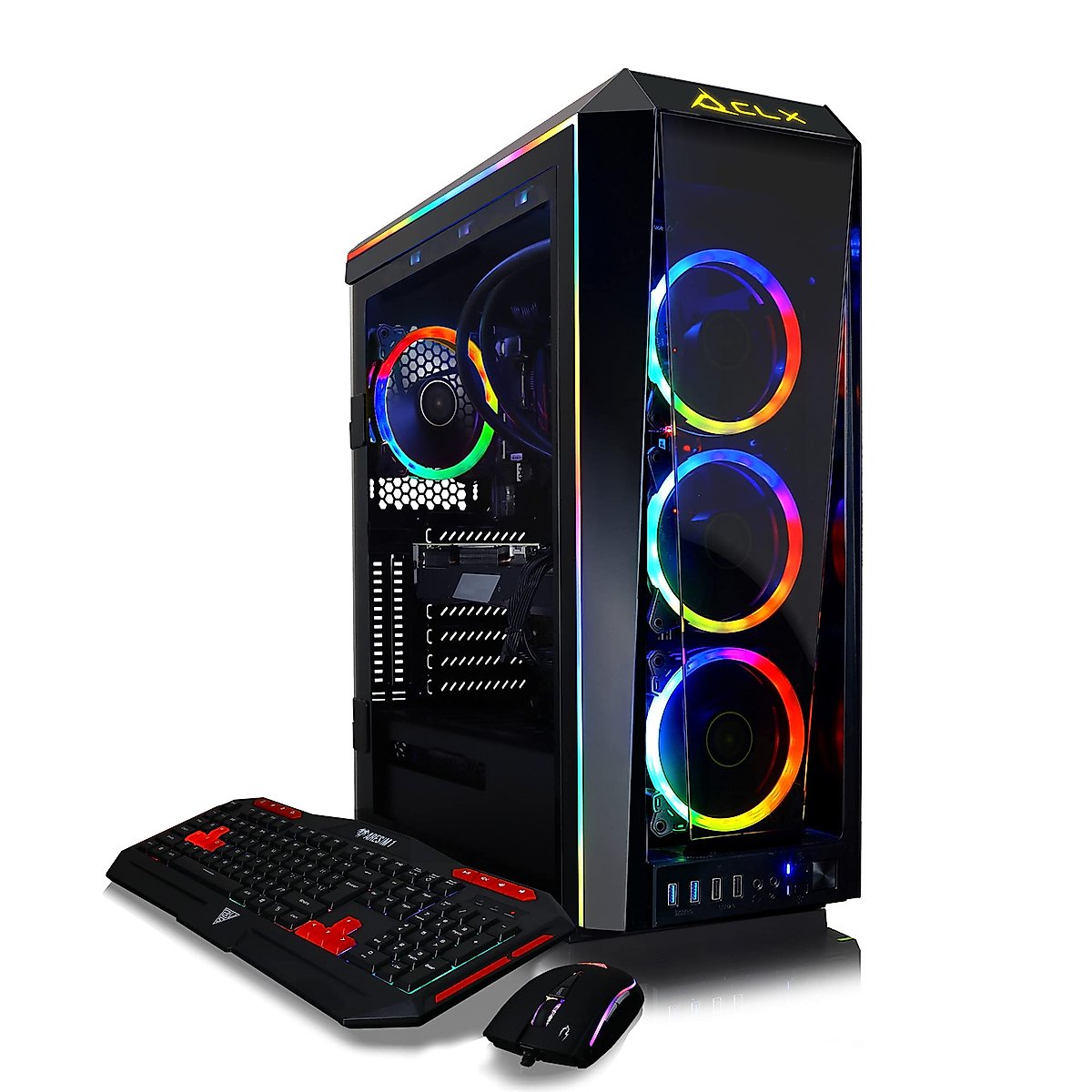 CLX Set VR-Ready Gaming Desktop - Liquid Cooled AMD Ryzen 7 5800X 3.8Ghz 8-Core Processor, 64GB DDR4 Memory, GeForce RTX 3070 8GB GDDR6 Graphics, 1TB SSD, 6TB HDD, WiFi, Windows 11 Home 64-bit, Black
