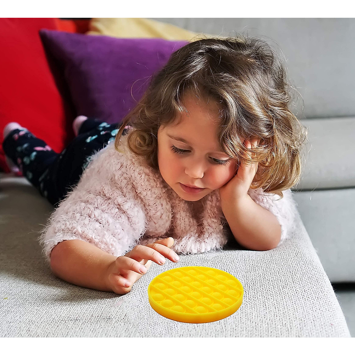 RadBizz Push Pop Bubble Fidget Sensory Toy - for Autism, Stress, Anxiety - Kids and Adults (Yellow)