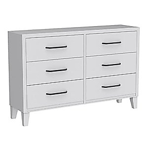 Edenbrook Bedroom-Six Drawer-Modern Design-Easy Assembly, White Dresser