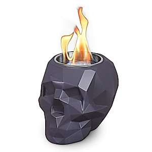 BRIAN & DANY Tabletop Fire Pit, Portable Alcohol Fireplace Indoor/Outdoor - Dark Grey