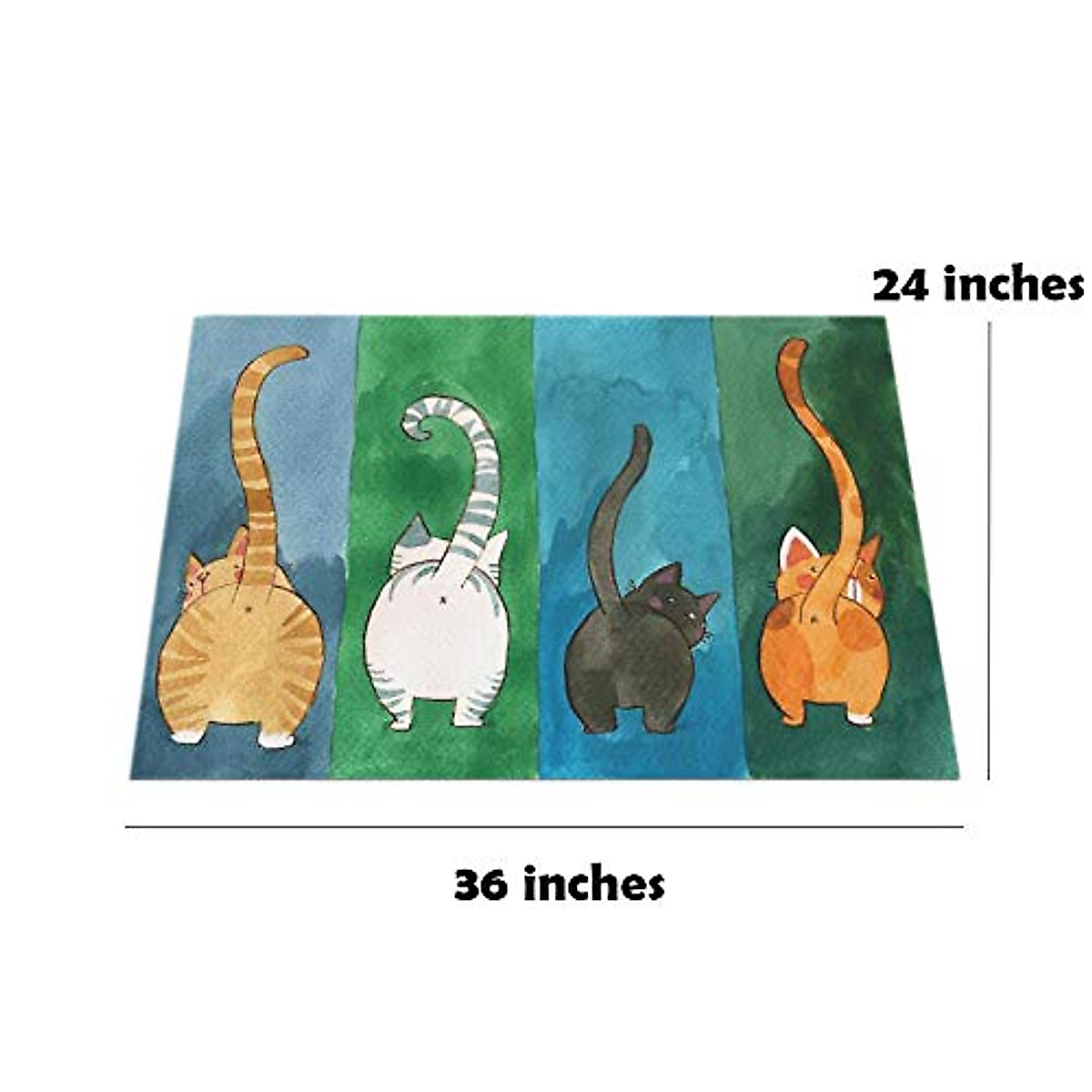 CHOOLD Cute Cat Butt Bedroom Area Rug, Cat Carpet,Cat Tail Non-Slip Absorbent Doormats for Bedroom Living Room Kitchen Bathroom