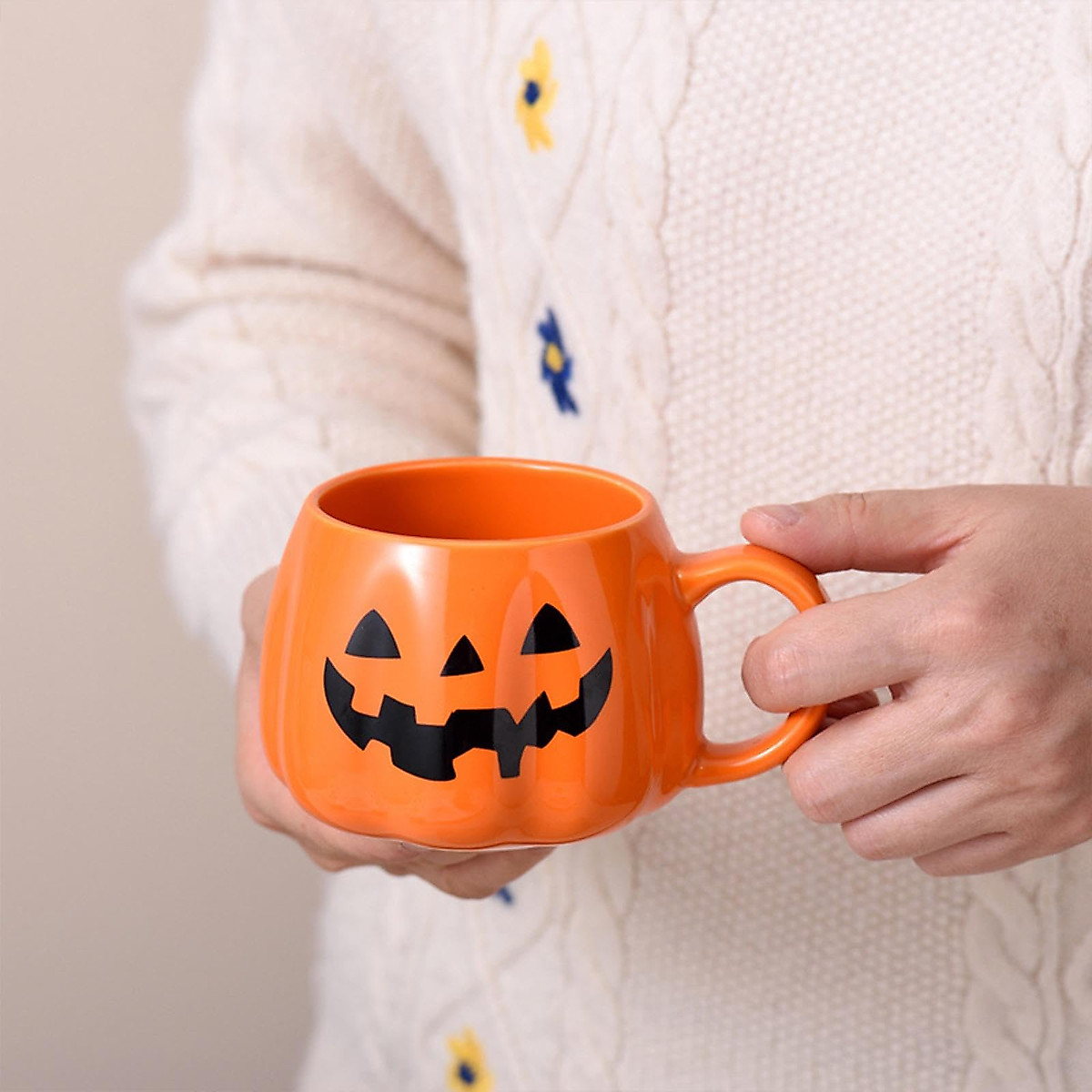 SPEESY Halloween Coffee Mug Pumpkin Coffee Cups Cute Fall Pumpkin Coffee Mug Halloween Coffee Cups Gifts for Women Men