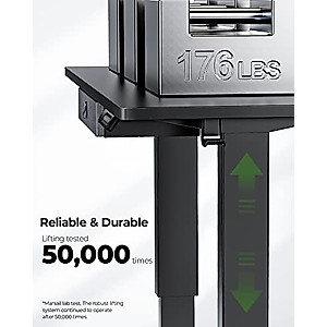 Marsail Electric Height Adjustable Standing Desk with Drawer - 55x24 Inch Ergonomic Workstation for Home Office, Computer and Gaming