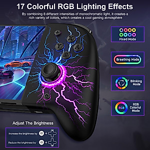 Spican Switch Controllers for Nintendo Switch/Switch OLED Controller, Switch Wireless Pro Controller One-Piece Joypad, Full-Size Ergonomic Handheld Mode Controller Gamepads Standard Controllers