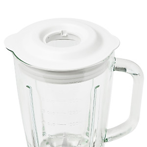 Haden Power Blender, 1.75 Liter Glass Jug, High Power 700W Motor, 5 Speed Settings, Pulse and Ice Crush Buttons, Stainless Steel, Ivory/Chrome