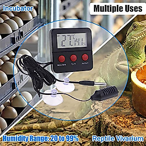BEAHING Reptile Thermometer Hygrometer Humidity Temperature Sensor Digital Gauge for Reptile Tank Terrariums Incubator Reptile Hygrometer