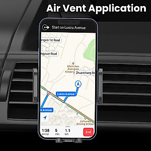 AUCELI Car Phone Holder for Air Vent, Universal Hands-Free Car Cell Phone Mount, Big Phones & Thick Case Friendly, Auto Phone Clamp Cradle for iPhone 14 13 12 Pro Max and More Smartphones