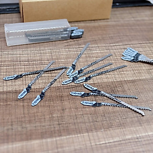 TAROSE 30-Piece T101AO 3-1/4 Inch 20 TPI Assorted T-Shank Scrolling Jig Saw Blades Set for Clean Cutting Wood