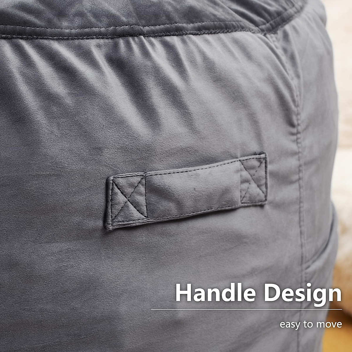 N&V Bean Bag Chair: 3' Memory Foam Furniture Bean Bag for Teens, Adults with Machine Washable Covers (Gery)