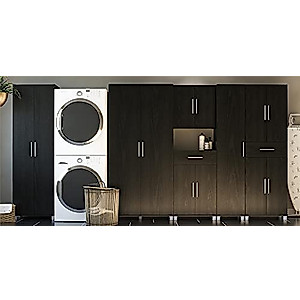 SystemBuild Evolution 36" Utility Storage Cabinet, Black Oak