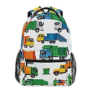 Travel Laptop Backpack Daypacks, Garbage Trucks College School Computer Bag Bookbag for Women & Men Outdoor Camping&Fits Up to 14-inch Notebook