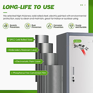 Pataku Metal Lockers for Employees, 5 Tier Storage Locker Cabinet, Steel Lockers 5 Lockable Doors for School, Gym, Office, Home(Grey,5-Tier)