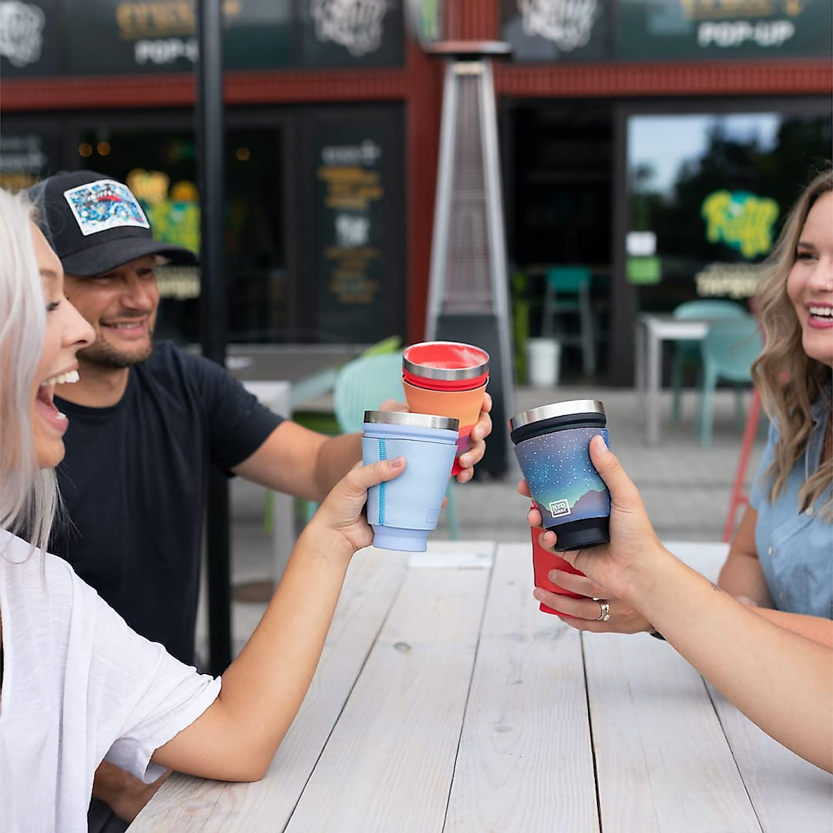 HYDAWAY Collapsible Drink Tumbler | Portable, Insulated, Hot & Cold Drink Cup for Coffee, Tea, Smoothies, Beer, Cocktails, Travel, Commuting, Camping, Events | 16oz Capacity (Ember)